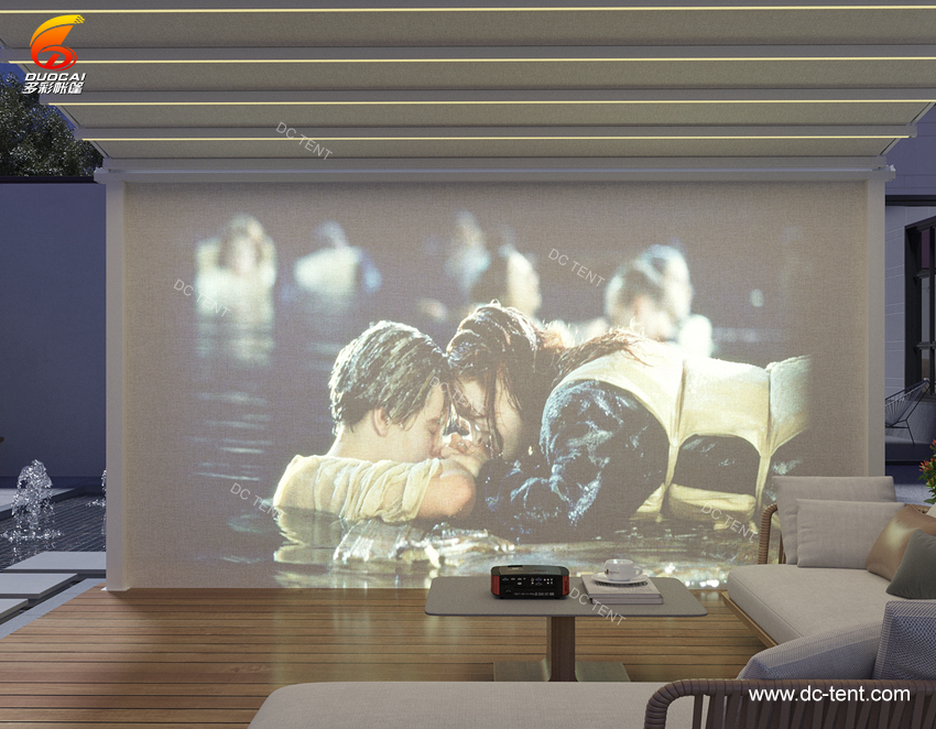 Rectractable roof pvc aluminum frame Motorized pergolas for Patio